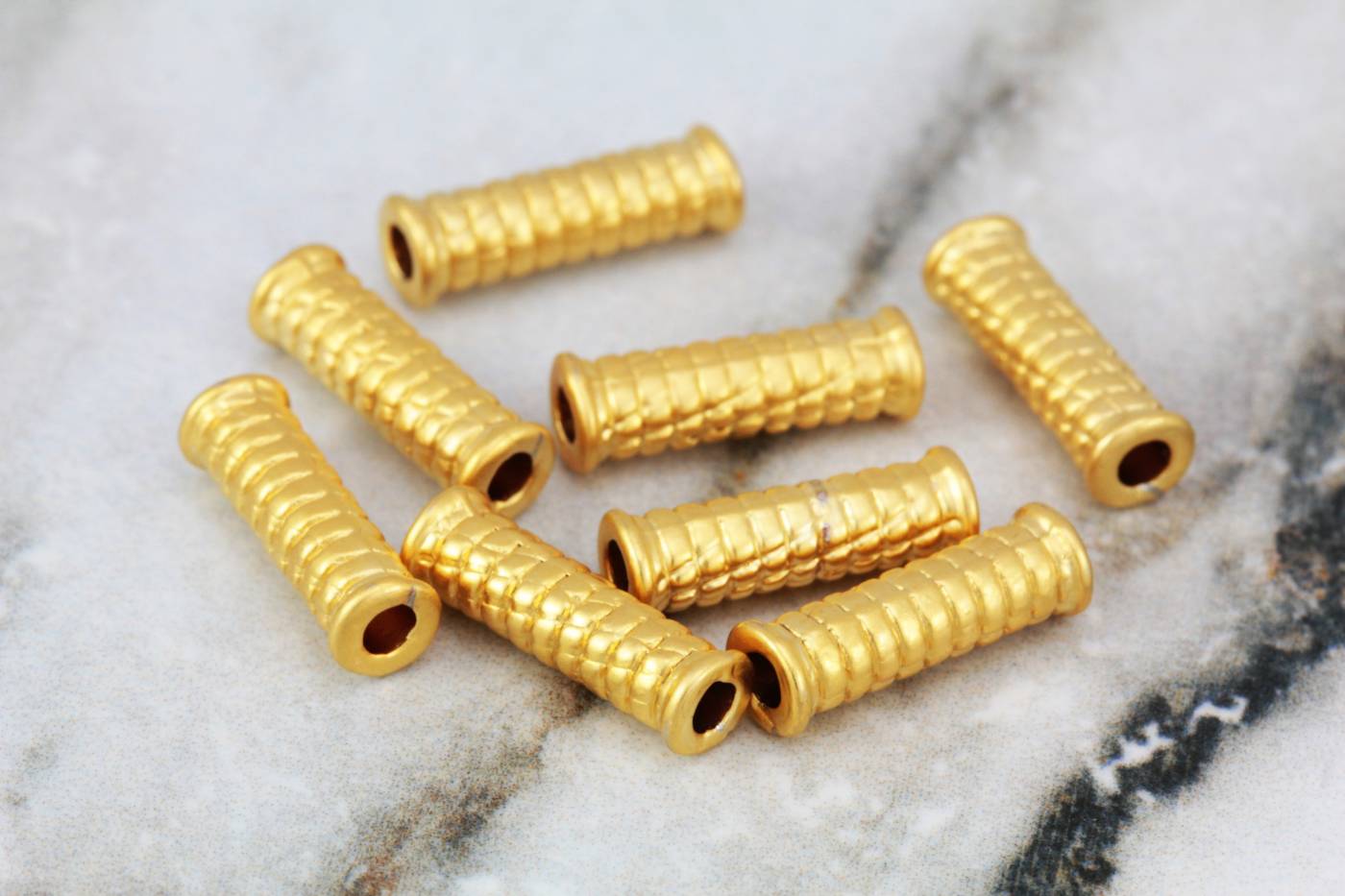 14mm Gold Tube Beads / GPY-403 | Spacers